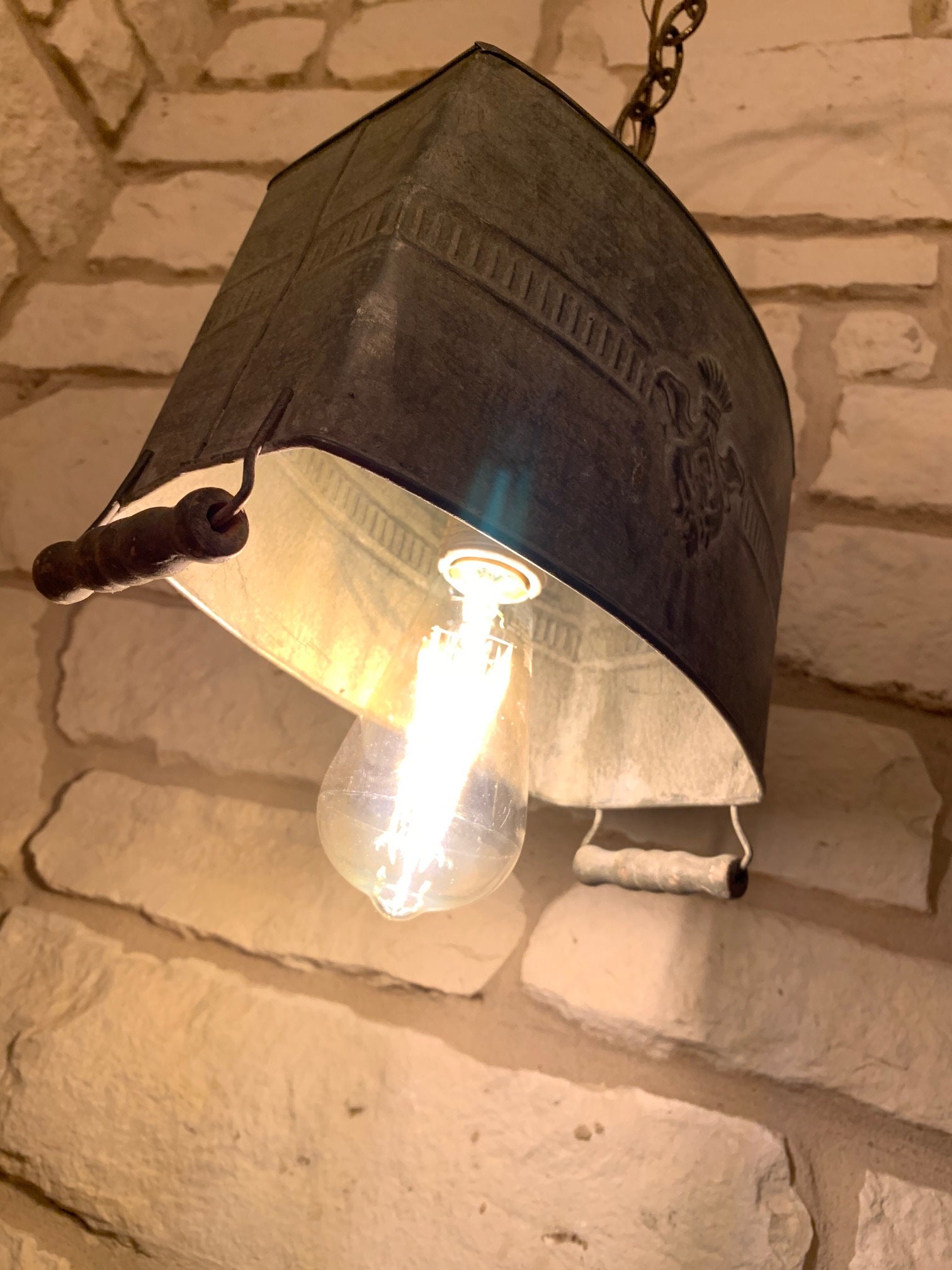 Rustic Cottage Core Galvanized French Light Fixture - Etsy