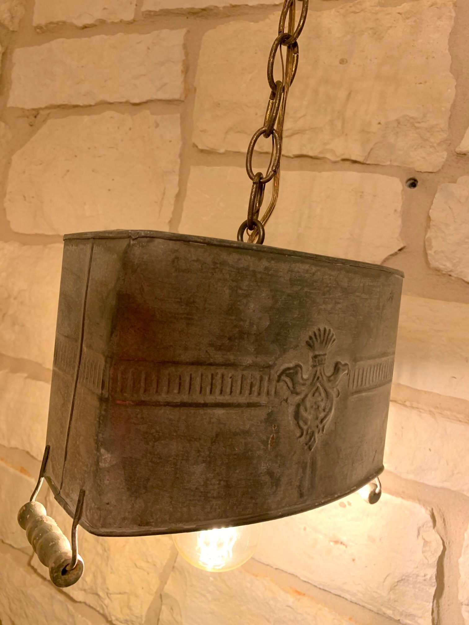 Rustic Cottage Core Galvanized French Light Fixture - Etsy