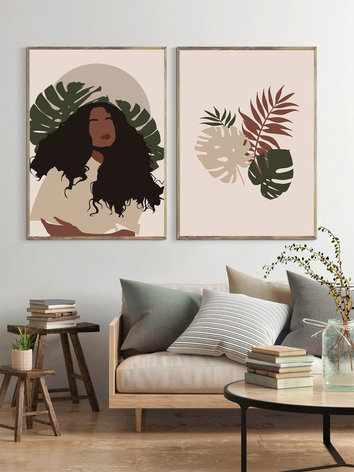 Set of 2 Prints Black Woman Print African American Wall Art - Etsy