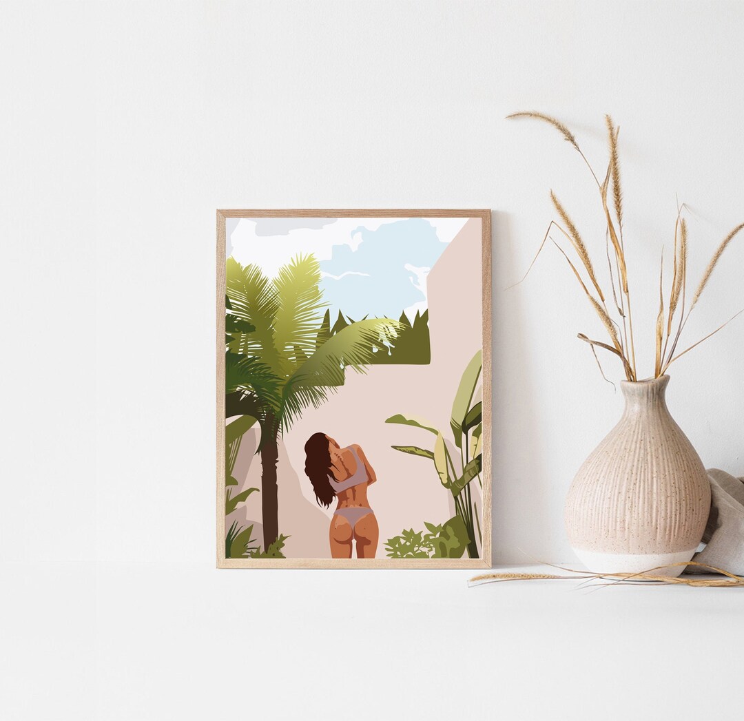 Tropical Woman Print, Summer Wall Art, Female Body Print, Fashion Print ...