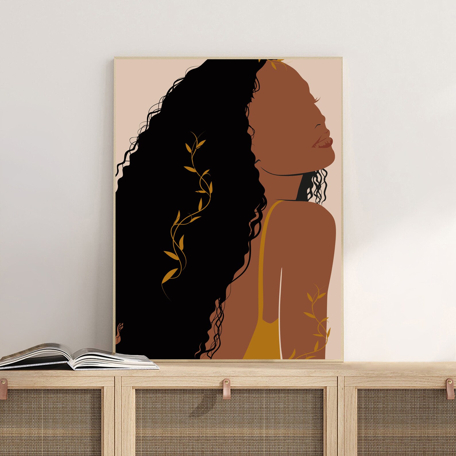 Black Boho Woman Print Boho Wall Art African American Woman - Etsy