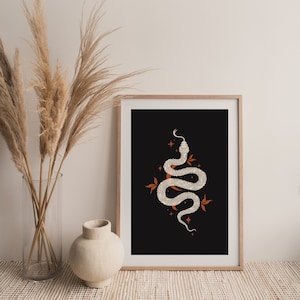 Mystical Snake Print, Halloween Snake Print, Snake Wall Art, Boho Magic ...
