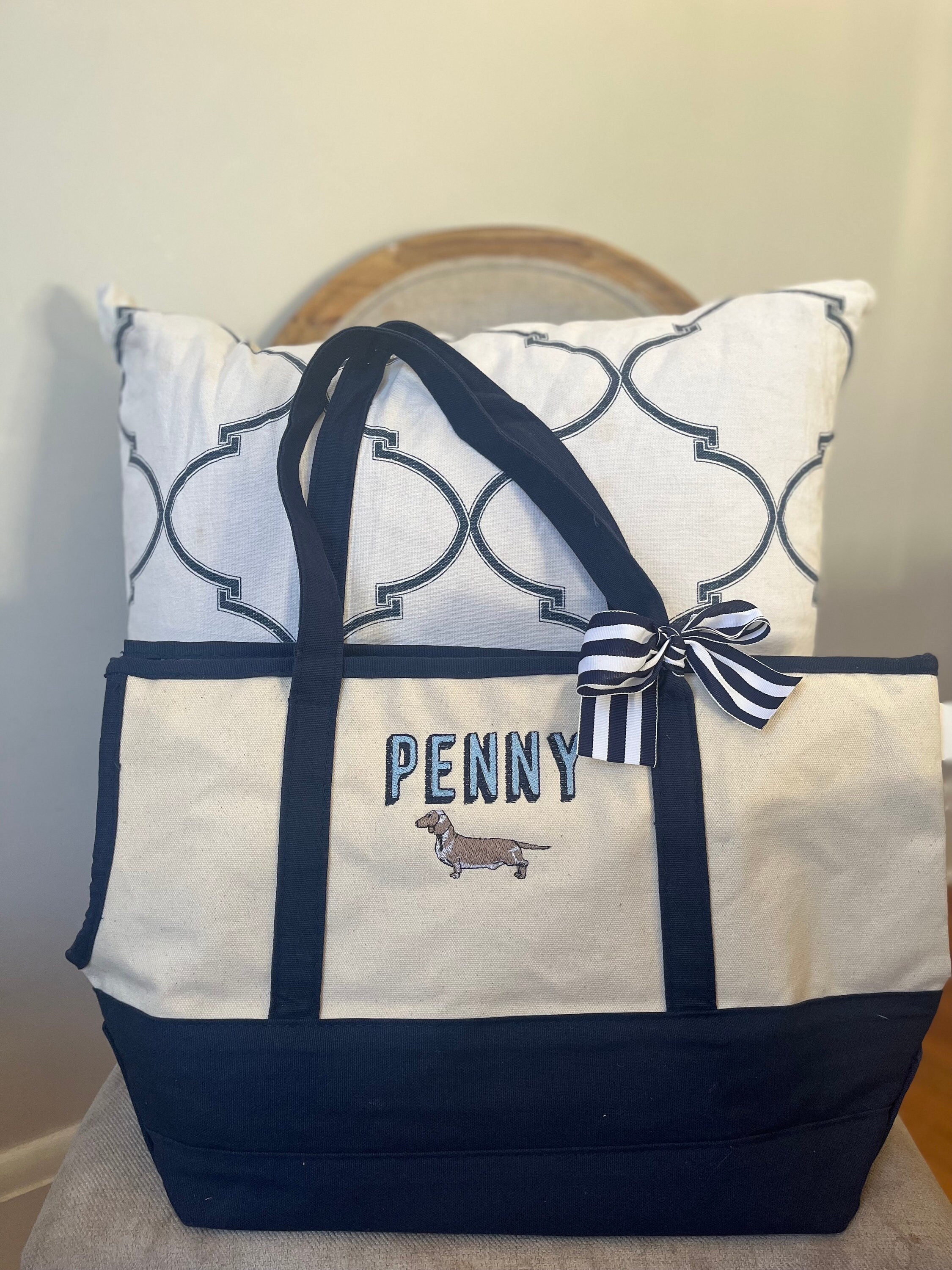 Monogrammed Pet Carrier, Personalized Canvas Dog Carrier, Custom Dog ...