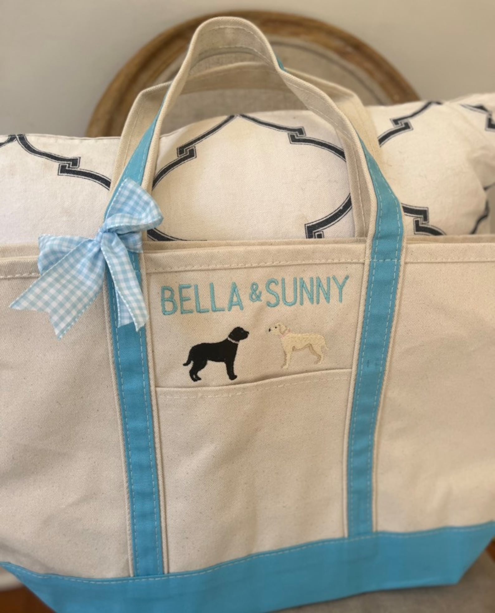 Monogrammed Large Pet Tote Bag, Personalized Dog Tote Bag, Customized ...