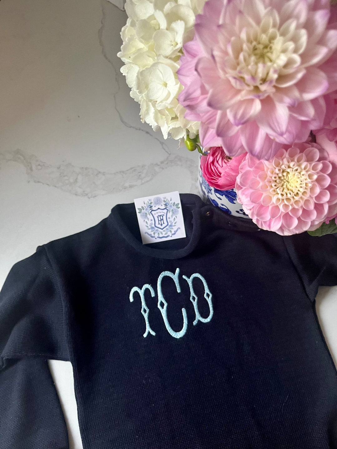 Rollneck Monogrammed Knit Sweater | Child's Personalized Sweater | Baby ...