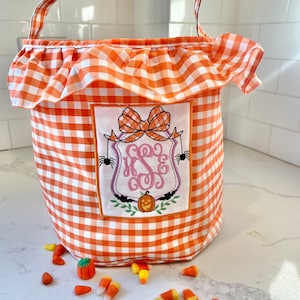 Personalized Halloween Bucket, Monogrammed Ruffle Halloween Bucket ...