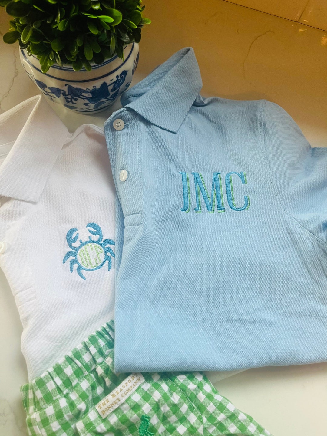 Boy's Monogrammed Polo Shirt: Personalized Cotton Pique Dress Shirt - Etsy