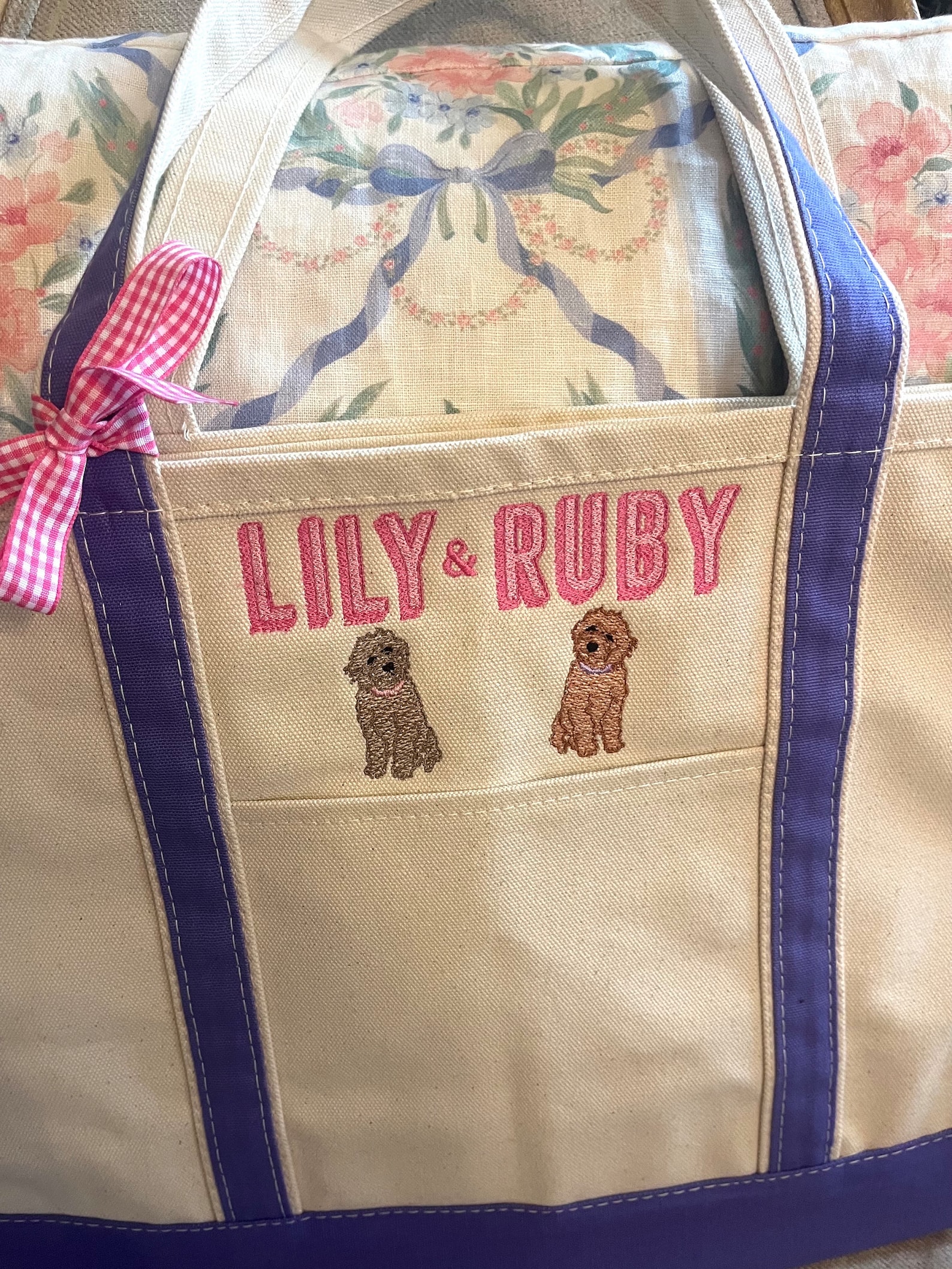Monogrammed Large Pet Tote Bag, Personalized Dog Tote Bag, Customized ...