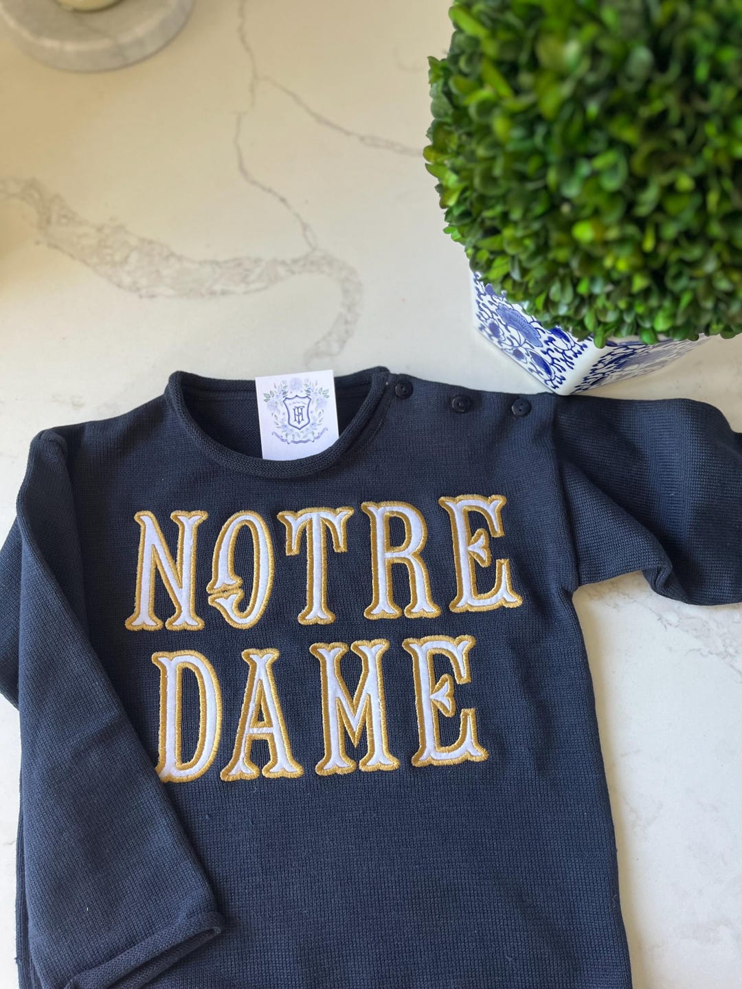 Notre Dame Monogrammed Knit Sweater, University of Notre Dame ...