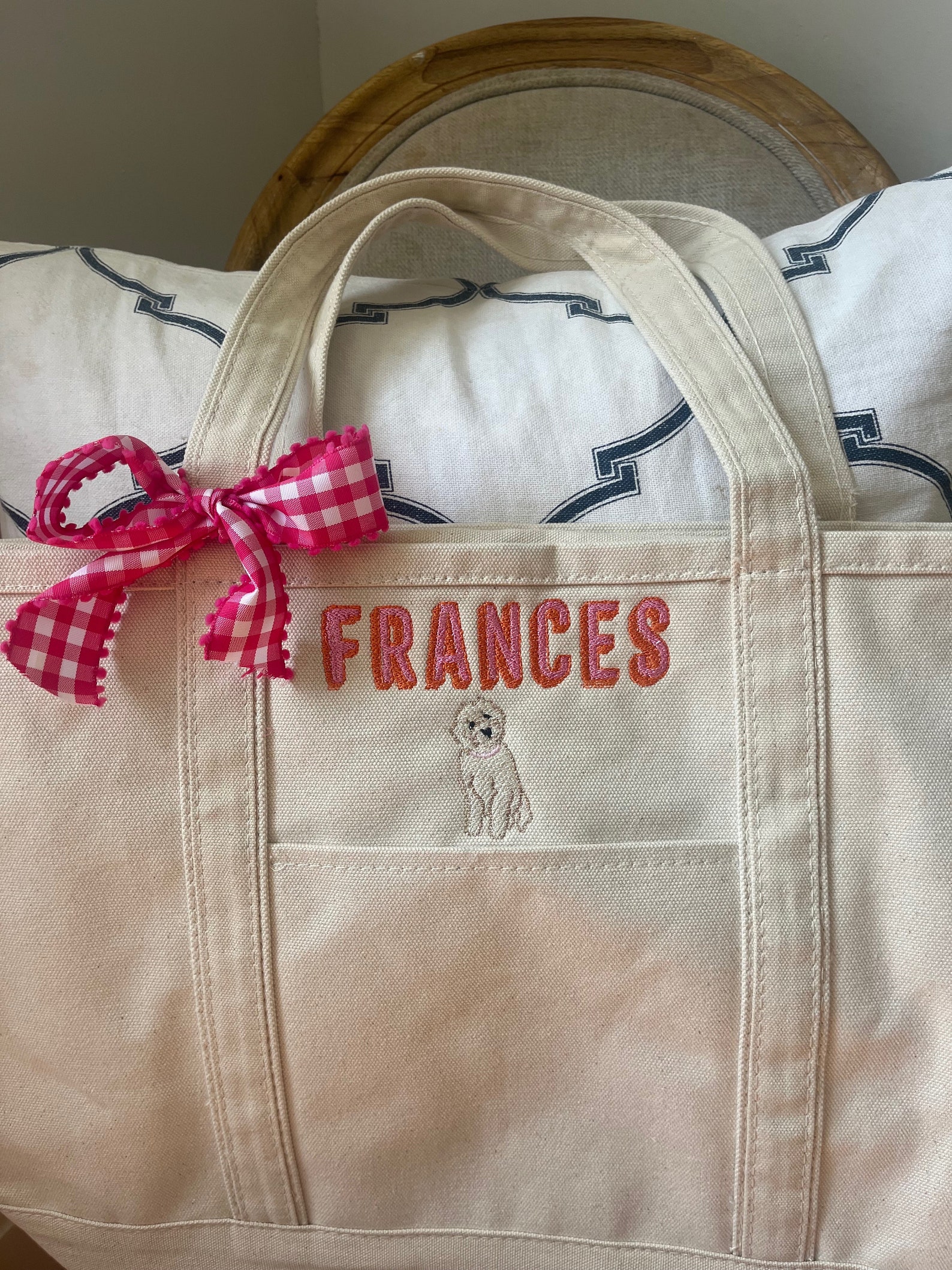 Monogrammed Large Pet Tote Bag, Personalized Dog Tote Bag, Customized ...