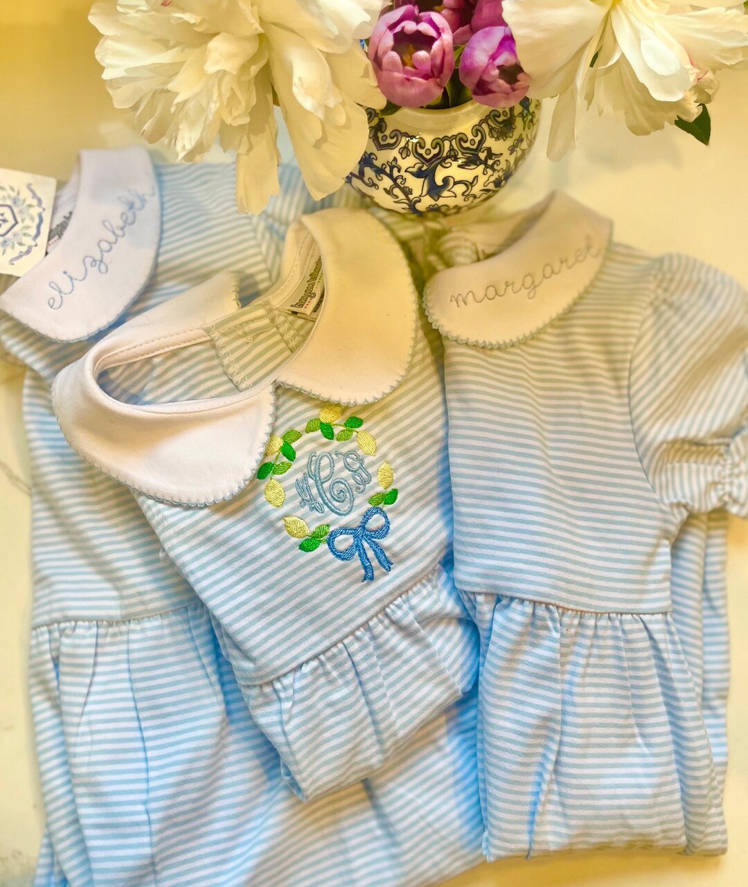 Monogrammed Collar Dress | Personalized Knit Dress | Monogram Collar ...