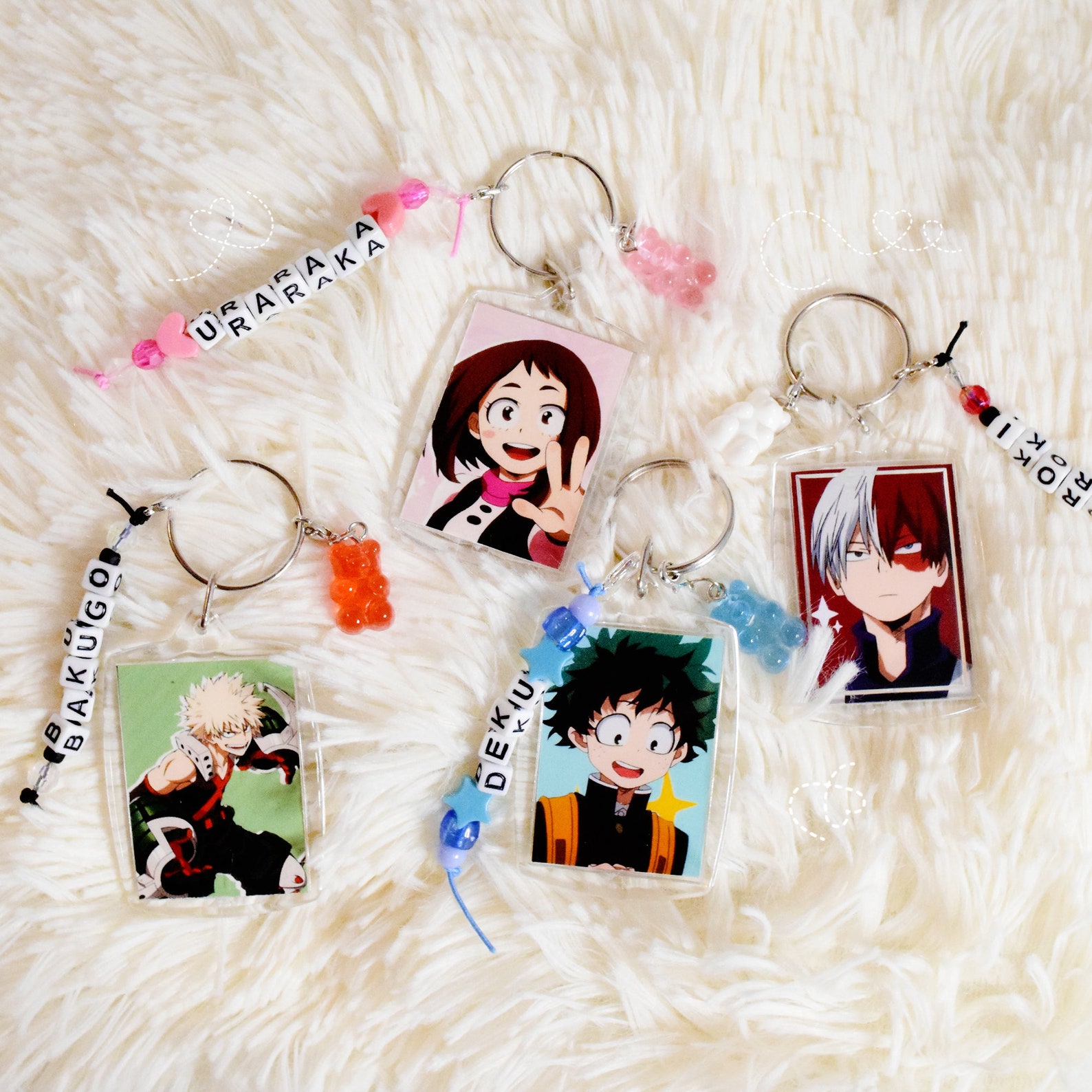 Anime mha keychains | Etsy
