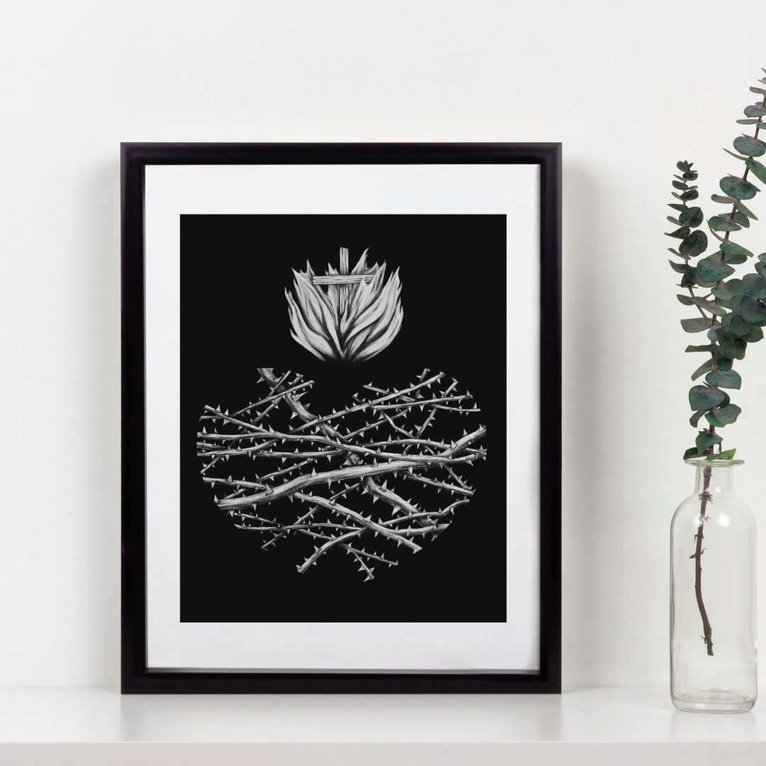The Sacred Heart of Jesus Catholic Art Contemporary Catholic Decor ...