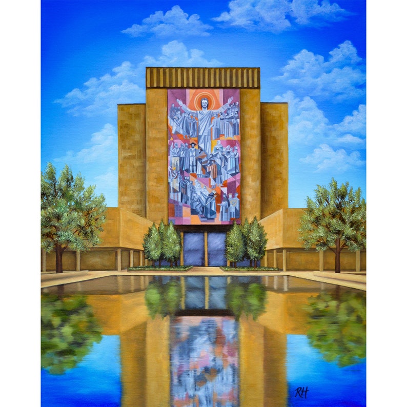 Touchdown Jesus Original Oil Painting on Canvas University - Etsy