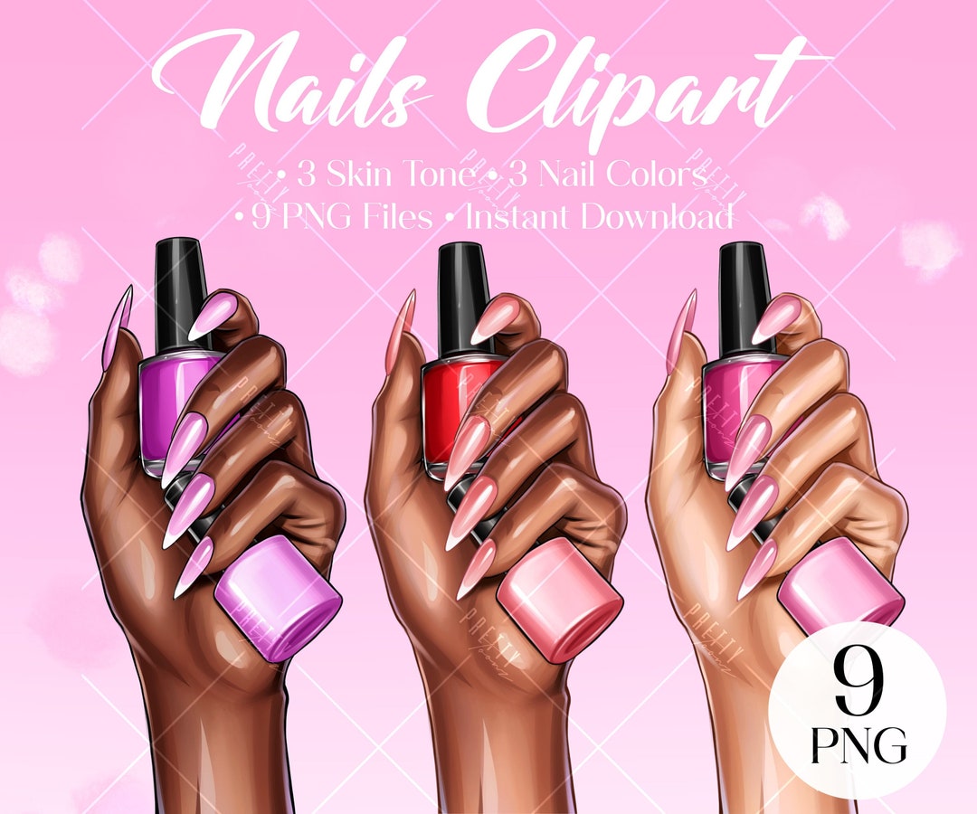 NAIL CLIPART, Nail PNG, Nail Polish Clipart, Nail Hand Clipart, Nail ...