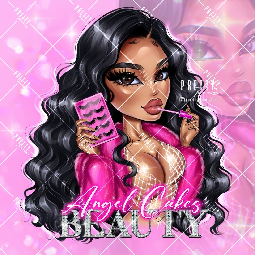 Lash Technician Cartoon Portrait Logo, Personalized Lash Artist ...