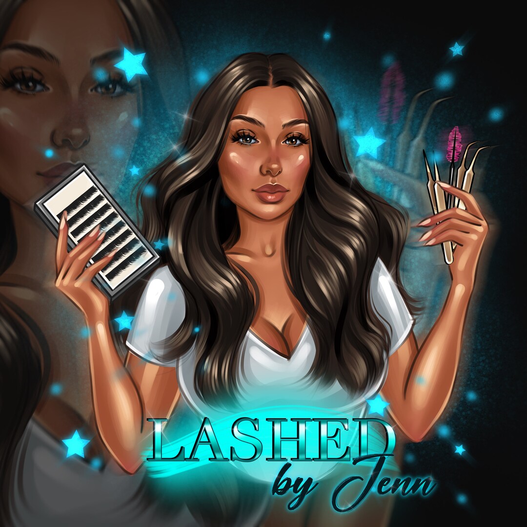 Lash Tech Logo Custom Cartoon Logo Eyelashes Logo Lash - Etsy