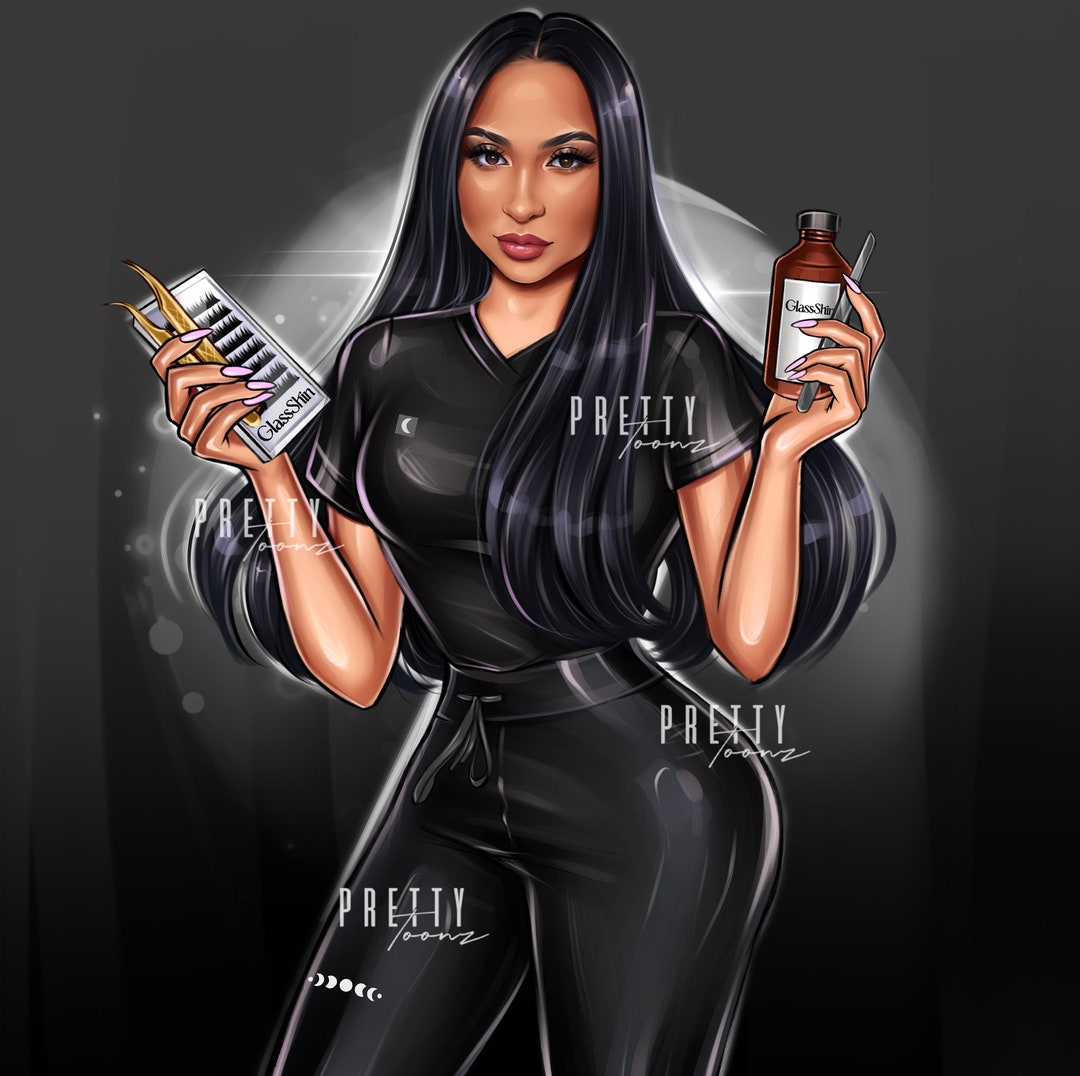 Lash Tech Logo, Custom Cartoon Logo, Eyelashes Logo, Lash Artist Logo ...