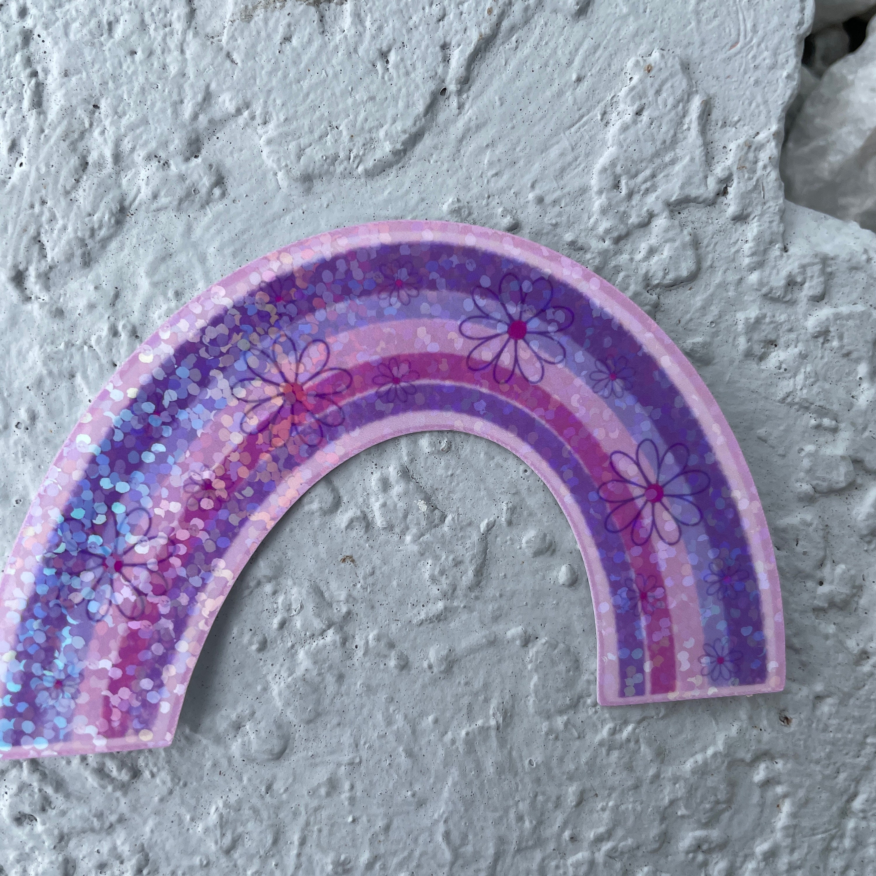 Purple Rainbow Sticker, Glitter Rainbow Vinyl Waterproof Sticker ...