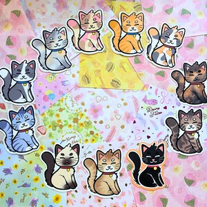 Cat Vinyl Waterproof Stickers | Die Cut Cute Laptop Water Bottle Decals ...