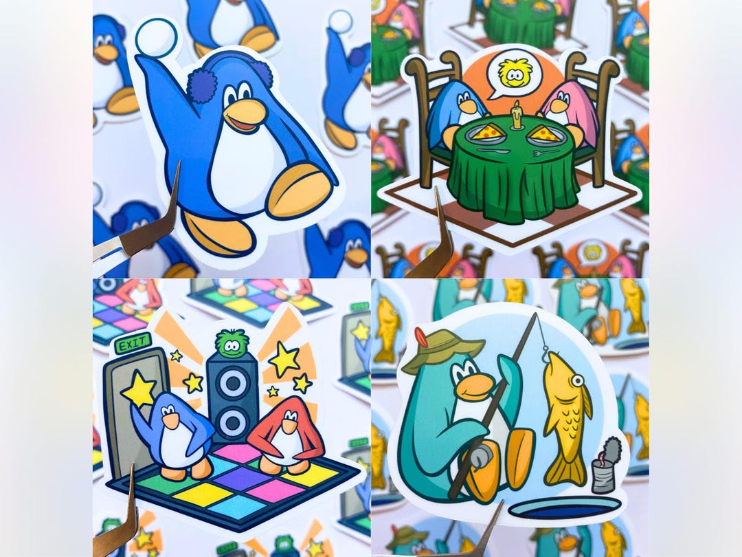 Club Penguin Stickers: Waterproof Vinyl Decals for Laptop, Water Bottle ...