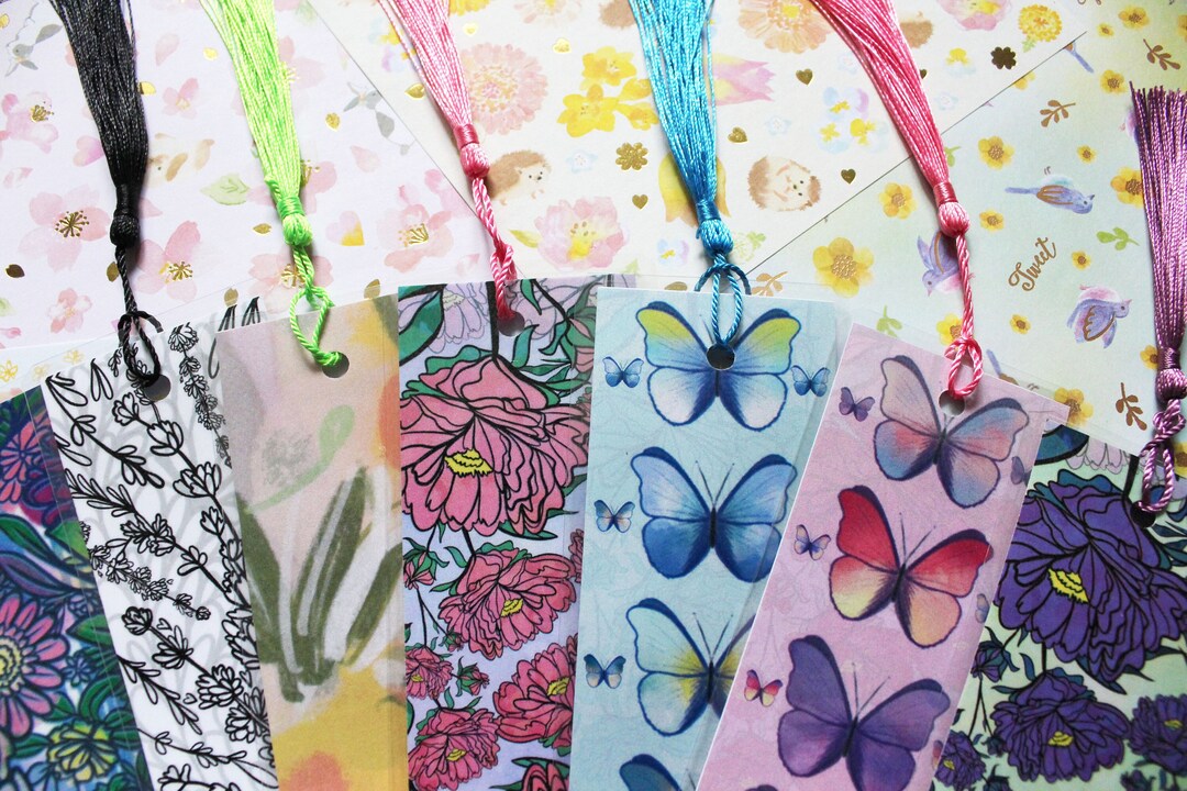 Laminated Floral Bookmarks Nature Bookmark Waterproof Cute Stationery ...