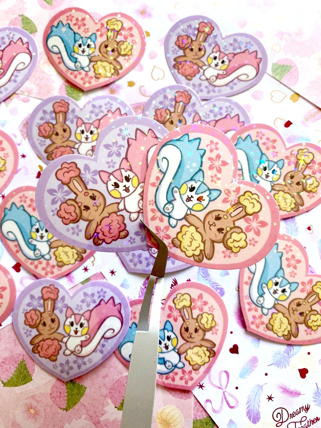 Pachirisu Buneary Shiny Pokemon Lovecore Holographic Sticker Waterproof ...