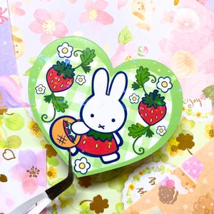 Miffy Holographic Heart Sticker Strawberry Cottagecore Coquette Cute ...