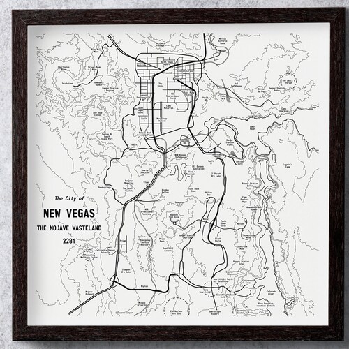 Fallout New Vegas Poster Video Game Posters Las Vegas Map - Etsy UK