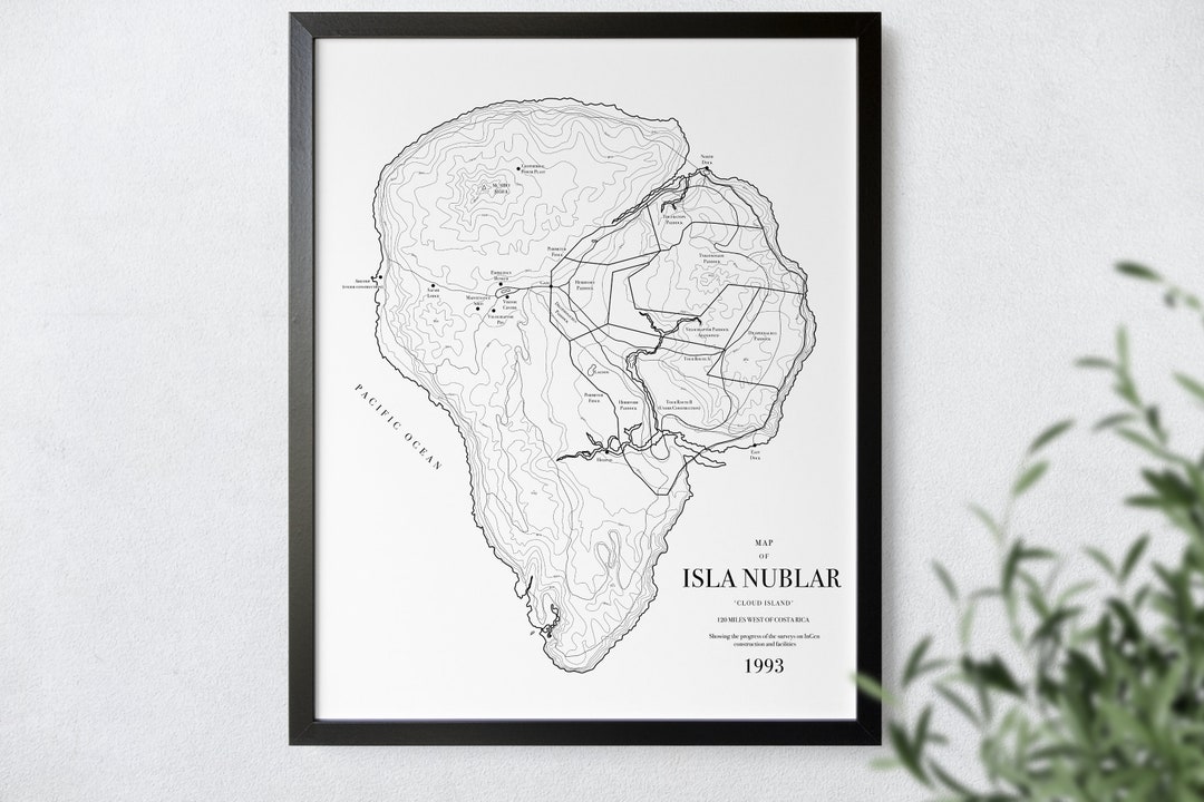 Jurassic Park Map Print: Isla Nublar Retro Movie Poster - Etsy Australia