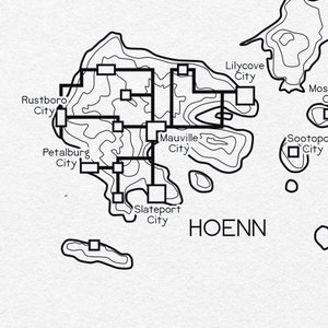 Pokemon Regions Map Print, Japan, Sinnoh Johto Kanto Hoenn - Etsy