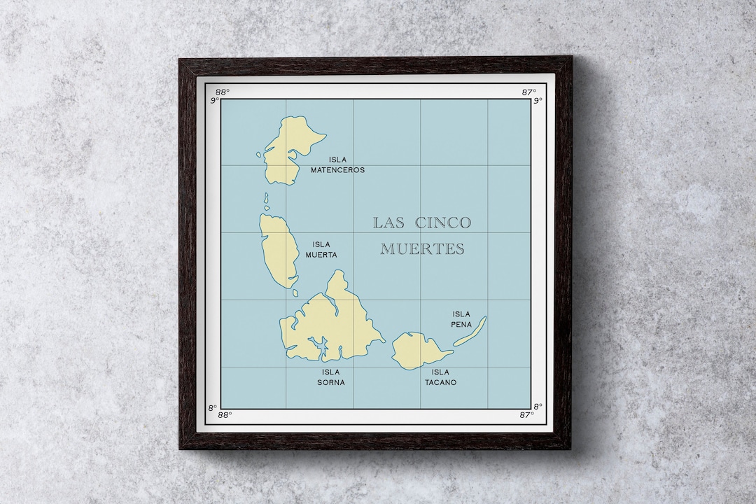 Jurassic Park Map Poster: Las Cinco Muertes Archipelago Art - Etsy