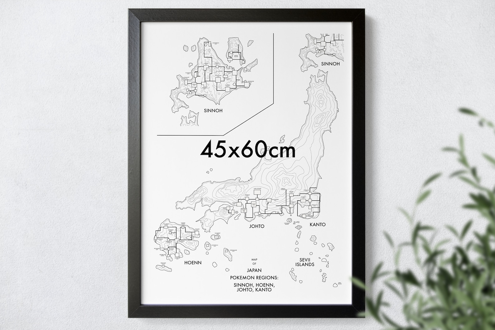 Pokemon Regions Map Poster Johto Kanto Sinnoh Hoenn Based on - Etsy UK