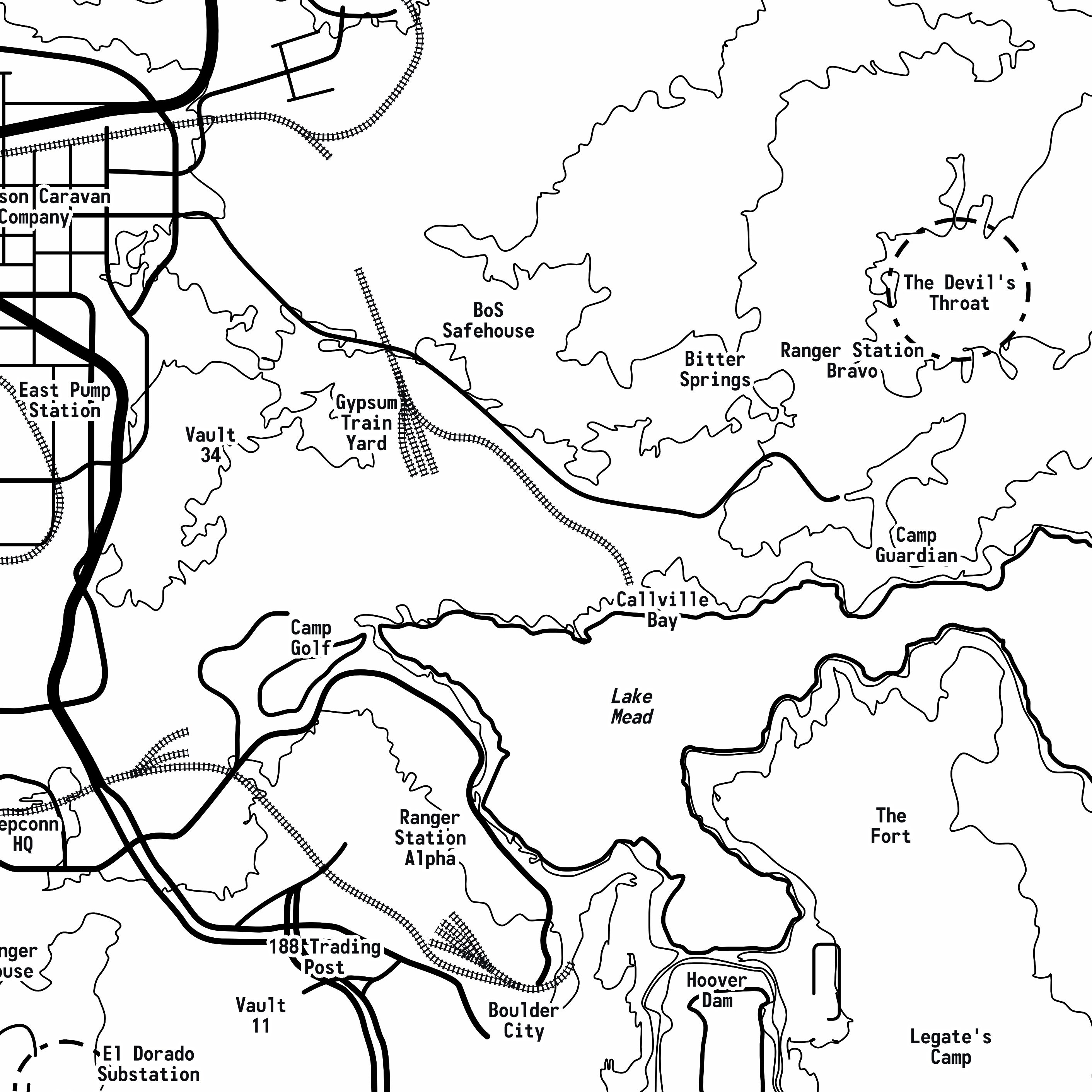 Fallout New Vegas Poster Video Game Posters Las Vegas Map - Etsy