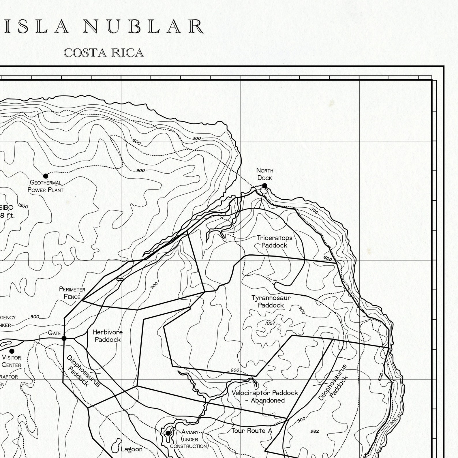 Jurassic Park Map Minimalist Poster Isla Nublar Movie Film - Etsy