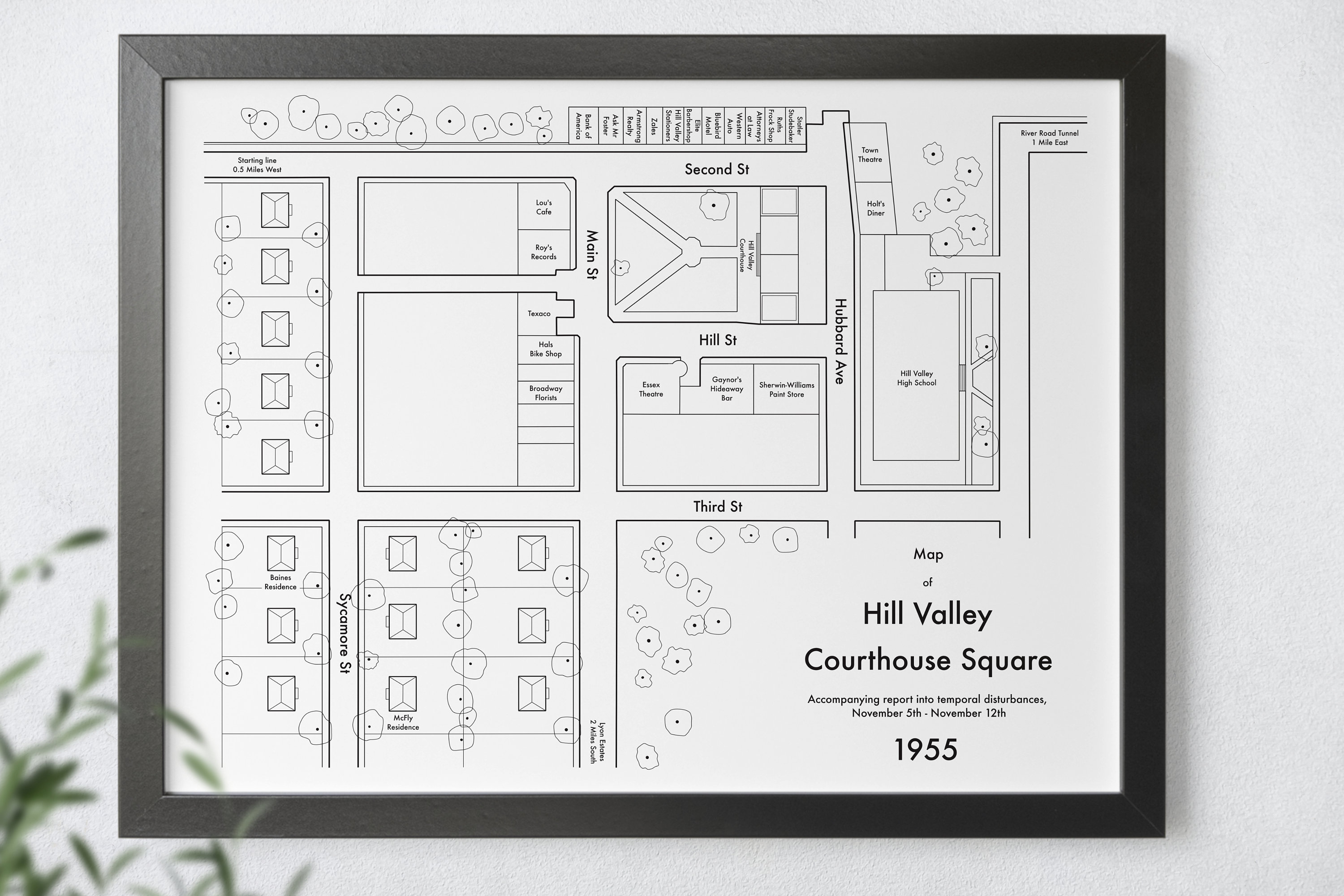 Back to the Future Print: Hill Valley Map, Retro Movie Poster - Etsy UK
