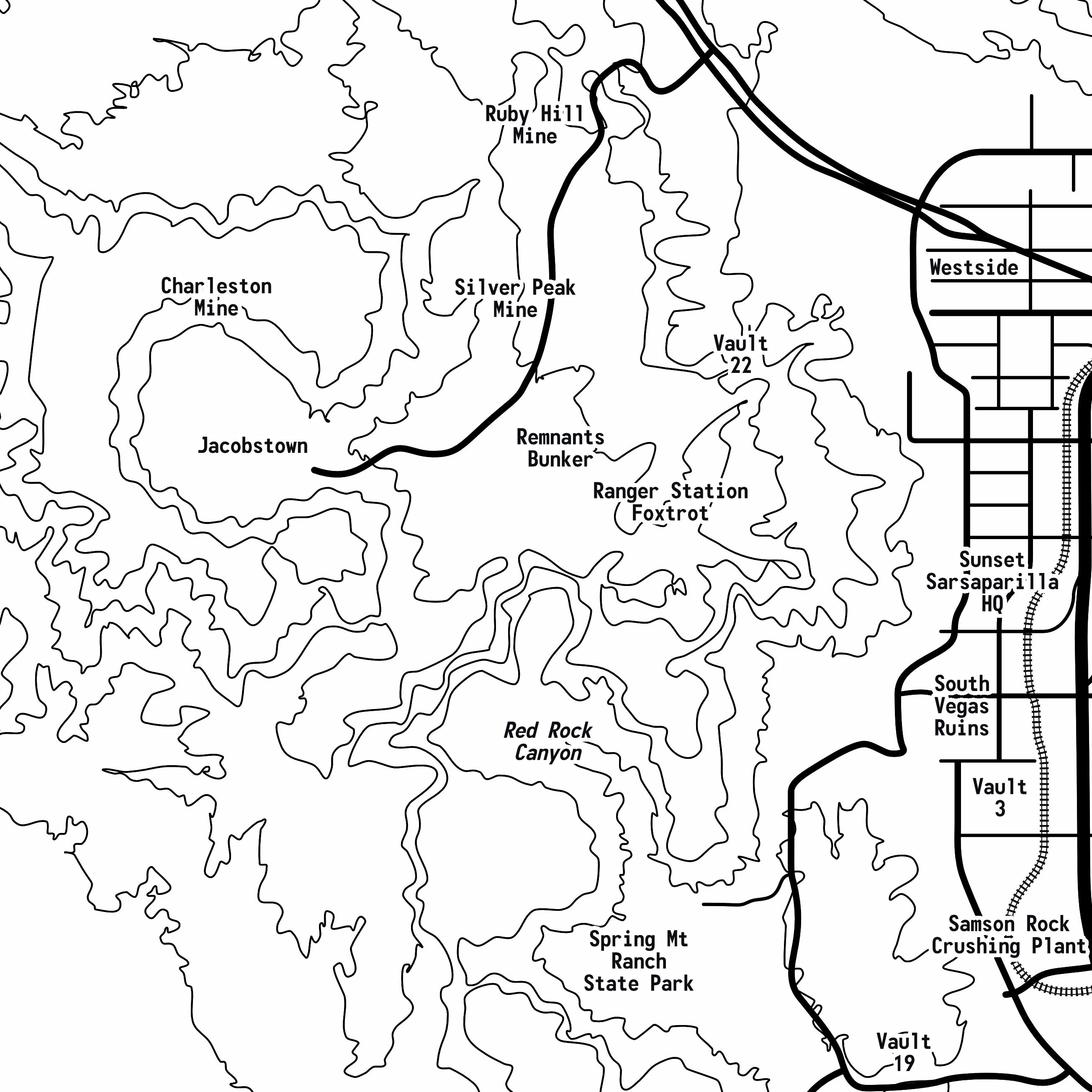 Fallout New Vegas Poster Video Game Posters Las Vegas Map - Etsy