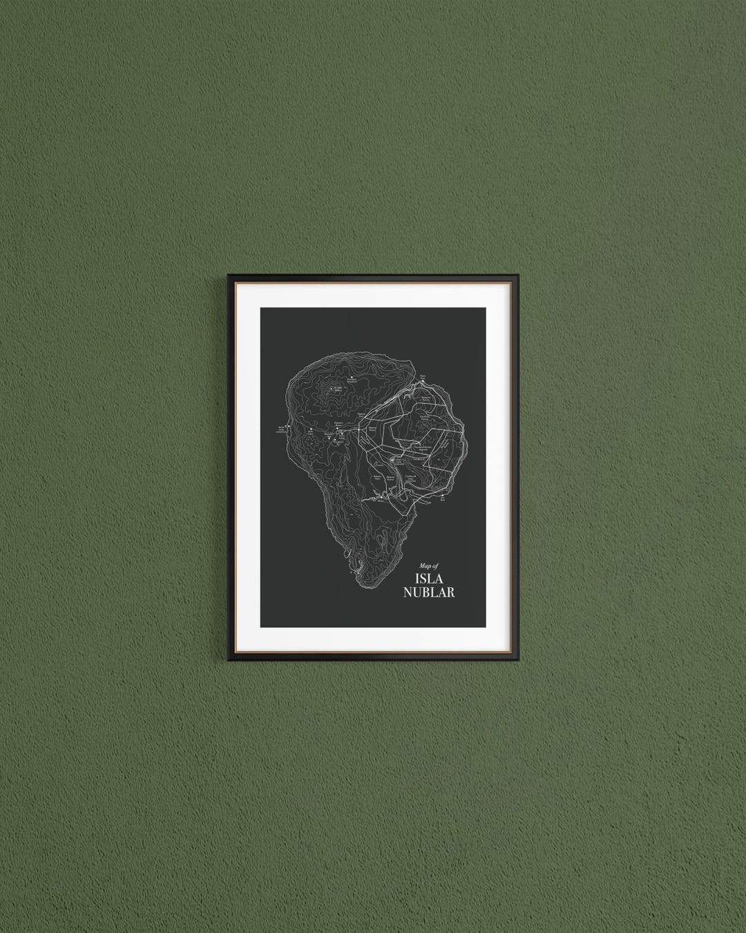 Isla Nublar Map Print - Dark Edition - Minimal Jurassic Park Inspired ...