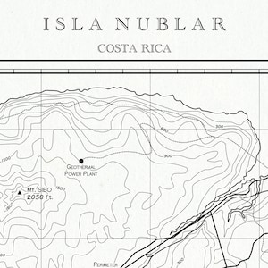 Jurassic Park Map Minimalist Poster Isla Nublar Movie Film Print ...