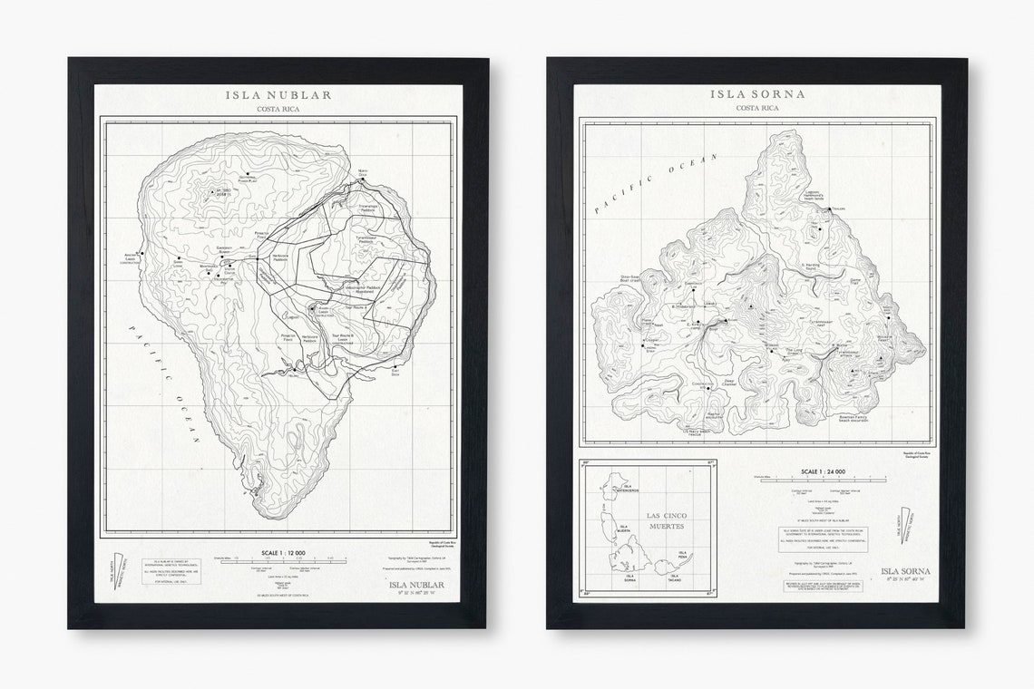 Jurassic Park Map Minimalist Poster Isla Nublar Movie Film - Etsy