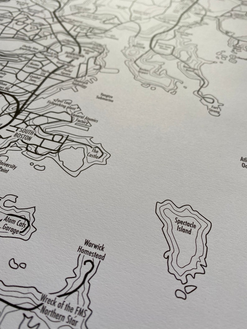 Fallout 4 Map Game Poster The Commonwealth Boston | Etsy