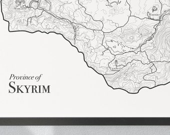 Skyrim Topographic Map | Etsy