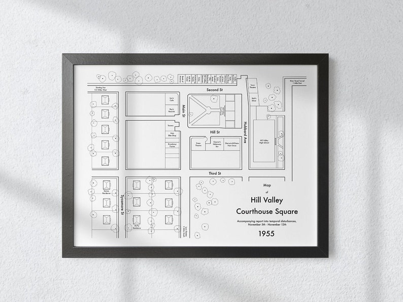 Back to the Future Print: Hill Valley Map, Retro Movie Poster - Etsy