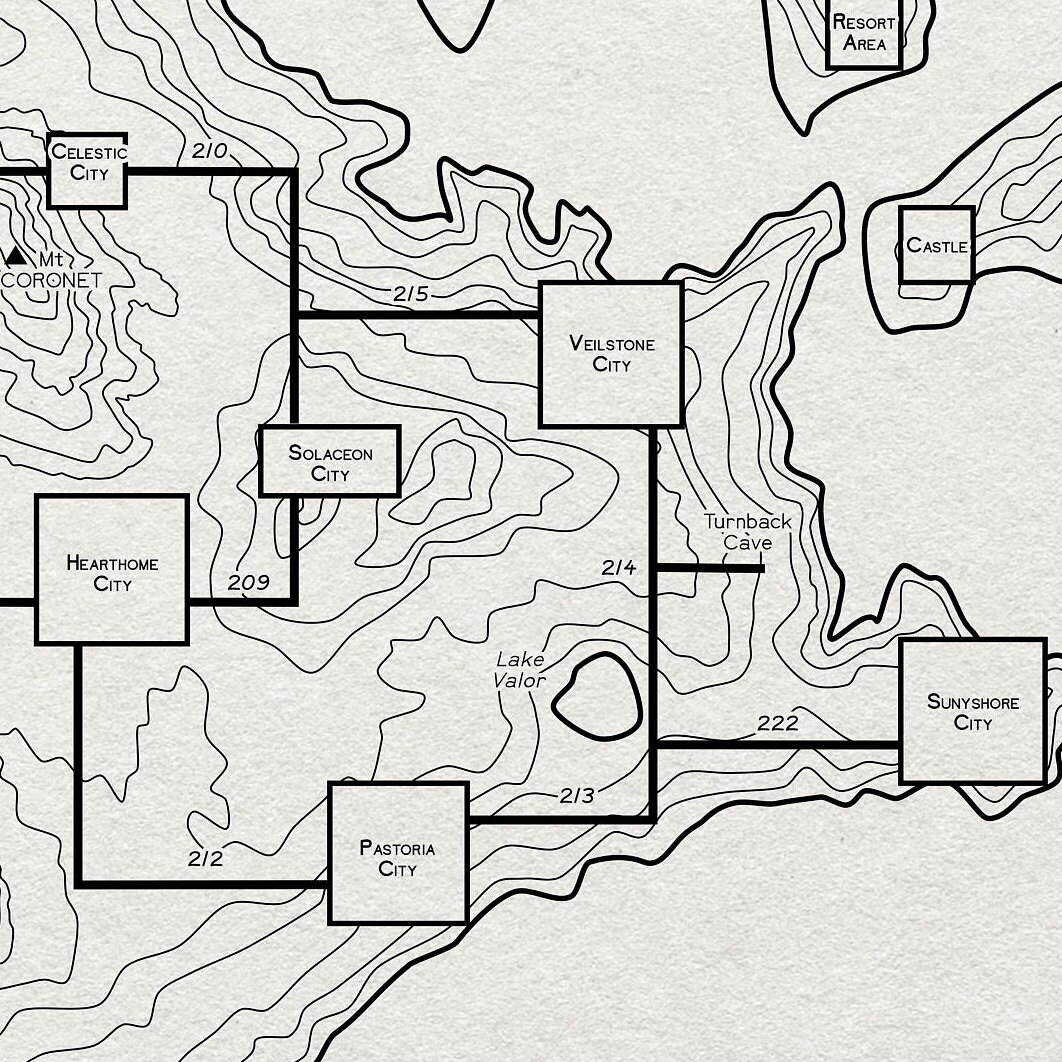 Pokemon Wall Art Sinnoh Map Video Game Posters Pokemon Map - Etsy Canada