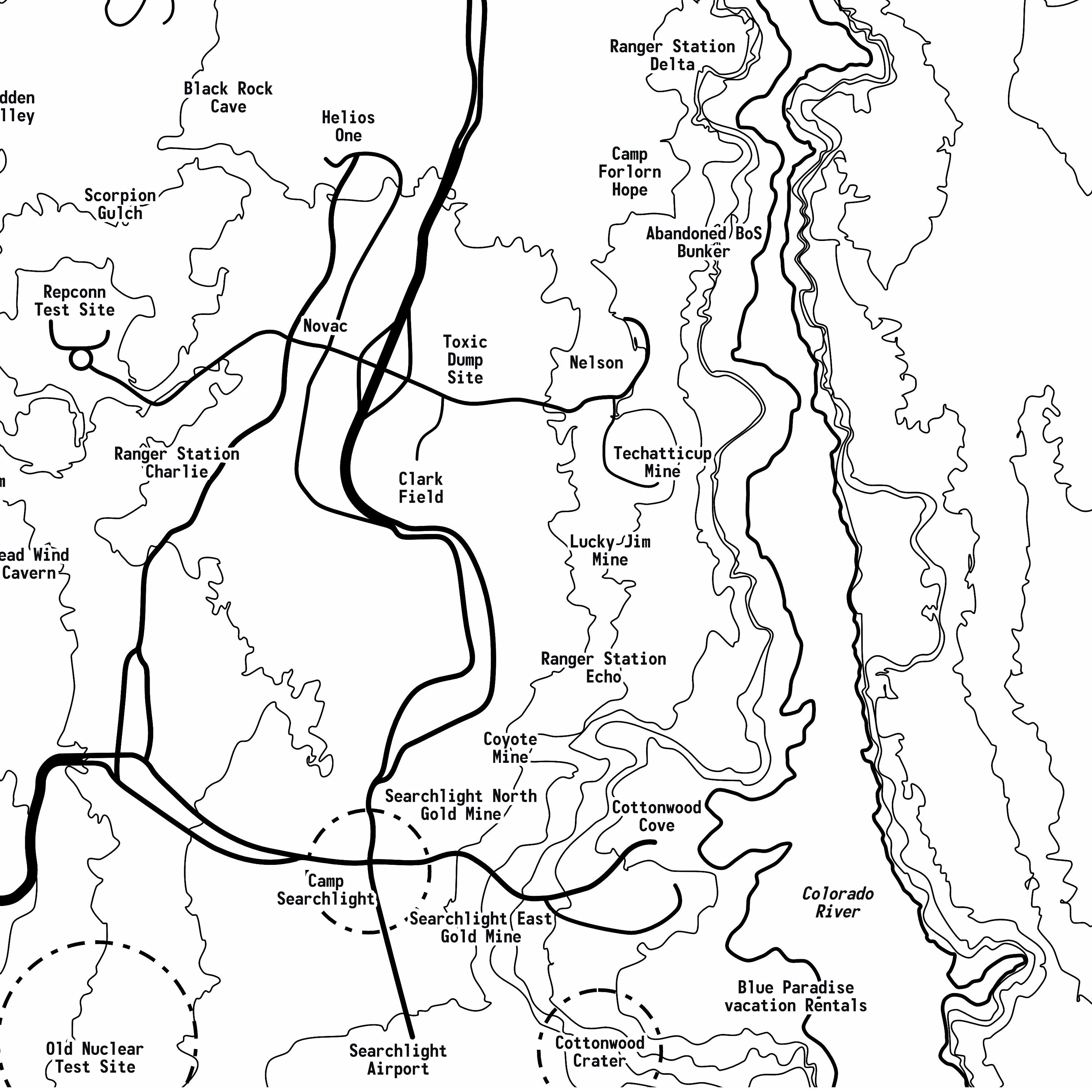 Fallout New Vegas Poster Video Game Posters Las Vegas Map - Etsy