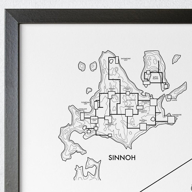 Pokemon Regions Map Poster Johto Kanto Sinnoh Hoenn 6 | Etsy UK