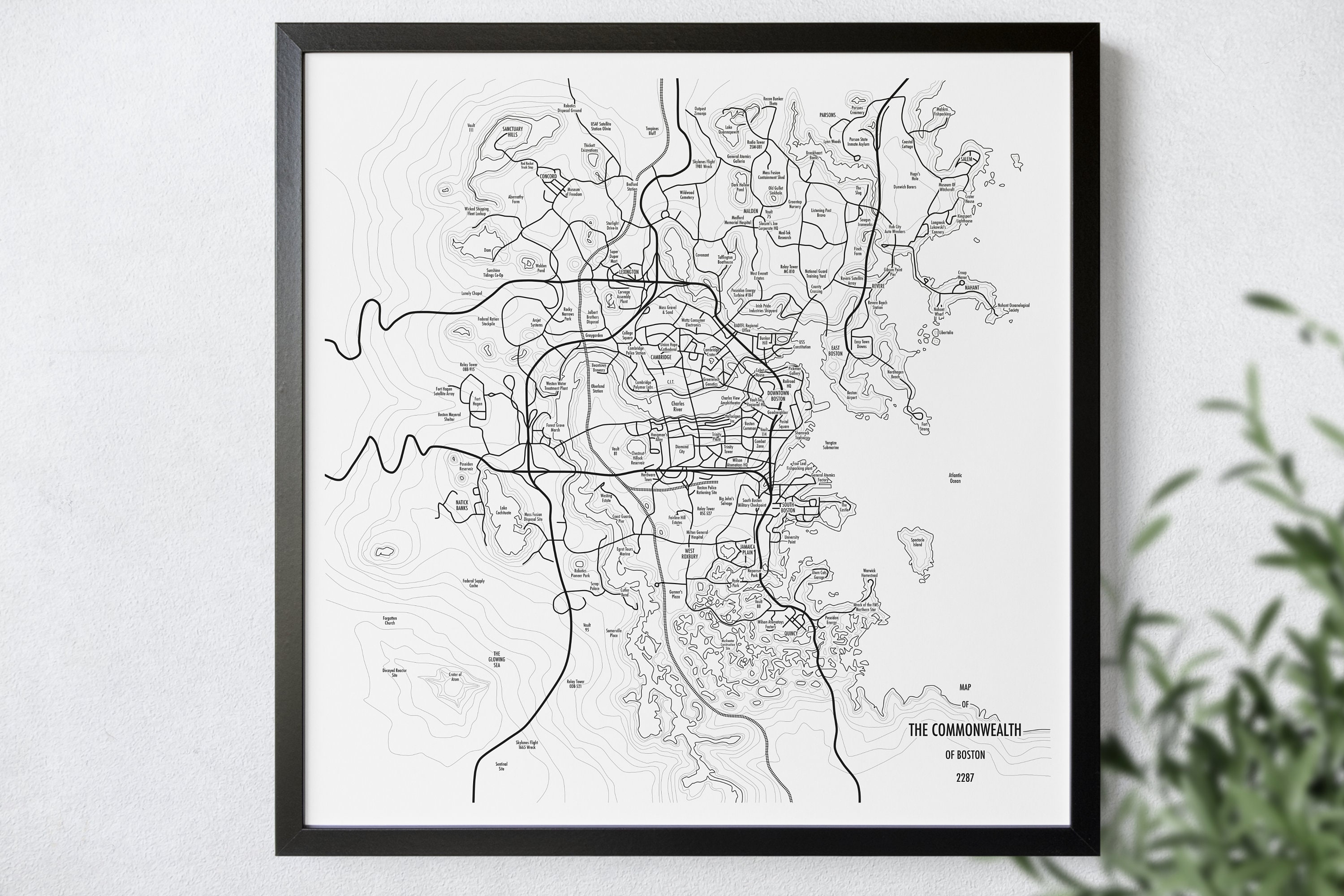Fallout 4 Map Printable Digital Download Game Poster | Etsy