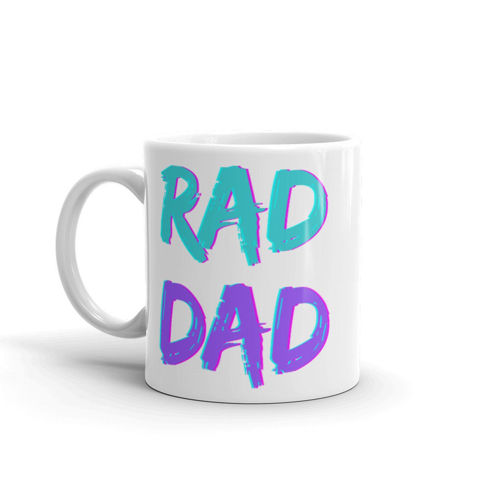 Rad Dad Cool Graffiti Colorful White Glossy Mug - Etsy