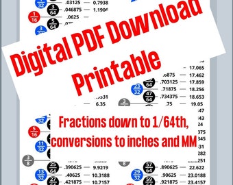 Conversion Chart: Fraction inches to Decimals, Wood Working ...