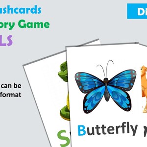 40 English Animals Flashcards and Memory Game Printables (DIGITAL ONLY ...